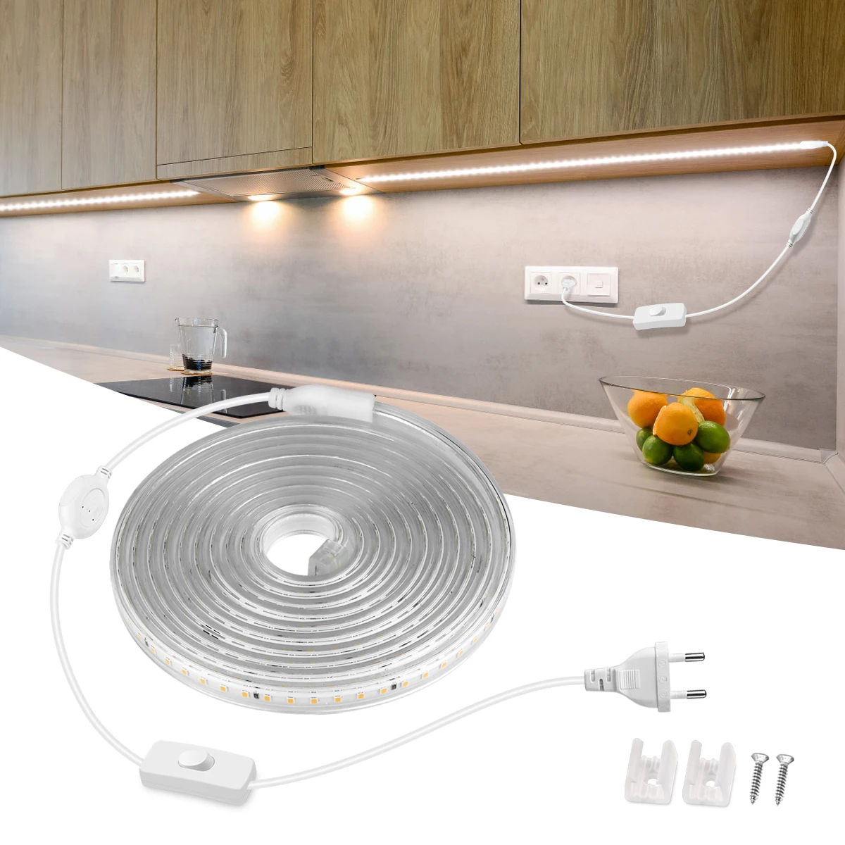 AC220V-110V-EU-US-Plug-Powered-LED-Cabinet-Light-Strip-Kitchen-Lamp ...