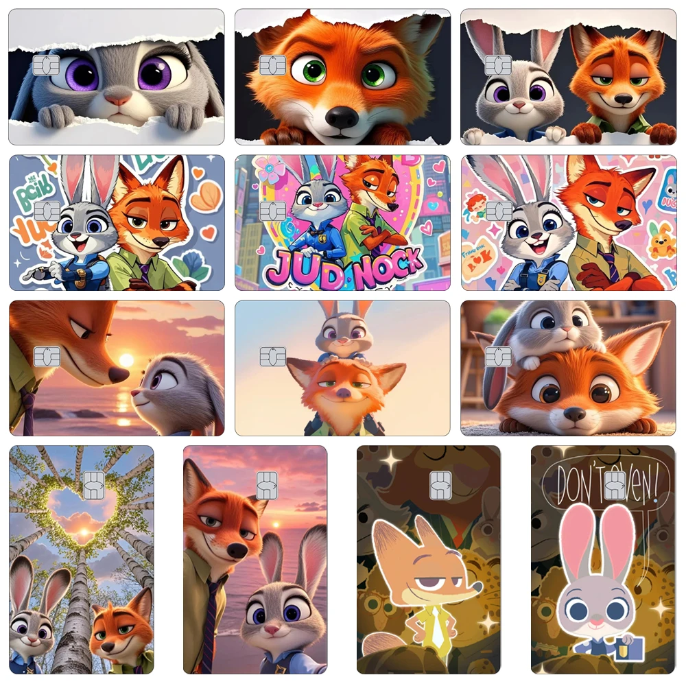 Judy Hopps and Nick Wilde Credit Card Skin Sticker Matte Coating Anti ...