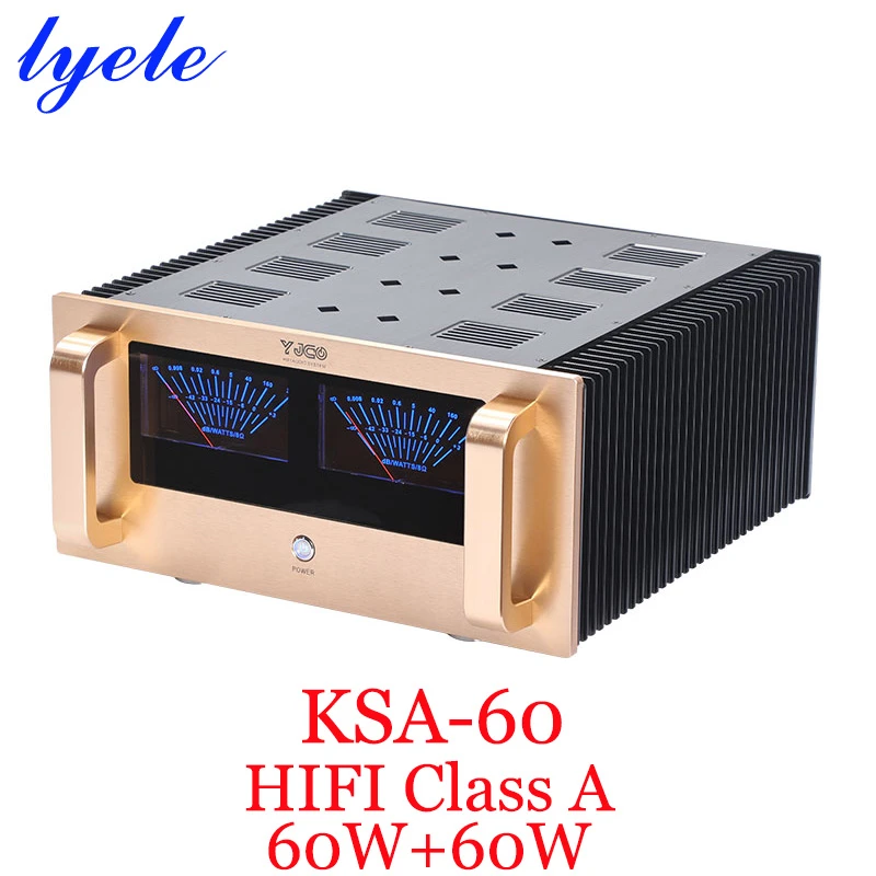 Lyele 오디오 하이파이 앰프 Vu 미터 고전력 클래스 A 파워 앰프, 8Ω, 32W,4Ω, 60W * 2, 하이파이 오디오 2 채널, 클래스 A 출력, Ksa60|앰프 ...