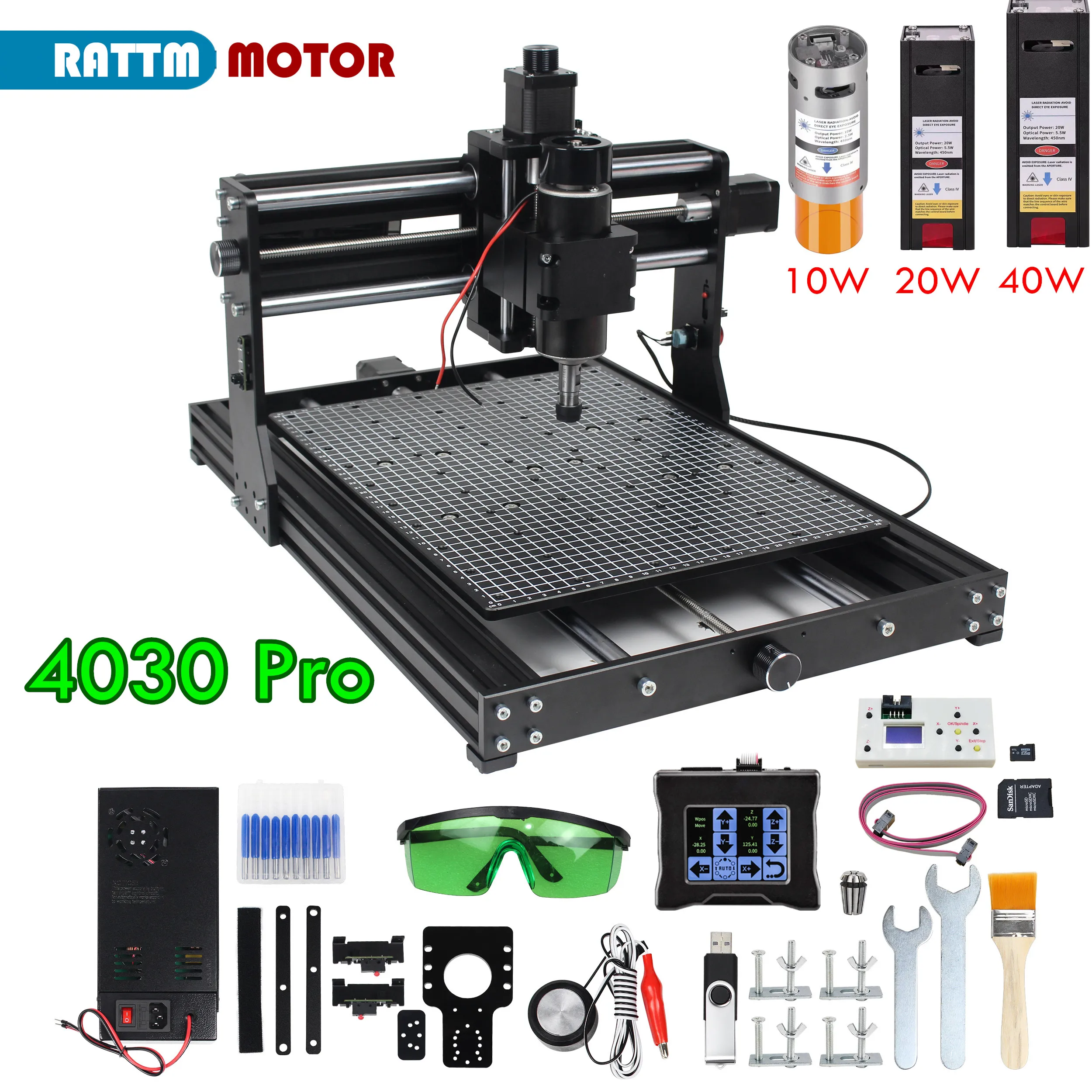 Updated-500W-CNC-4030-Pro-2-in-1-3-Axis-GRBL-Wood-Metal-Laser-Engraving ...