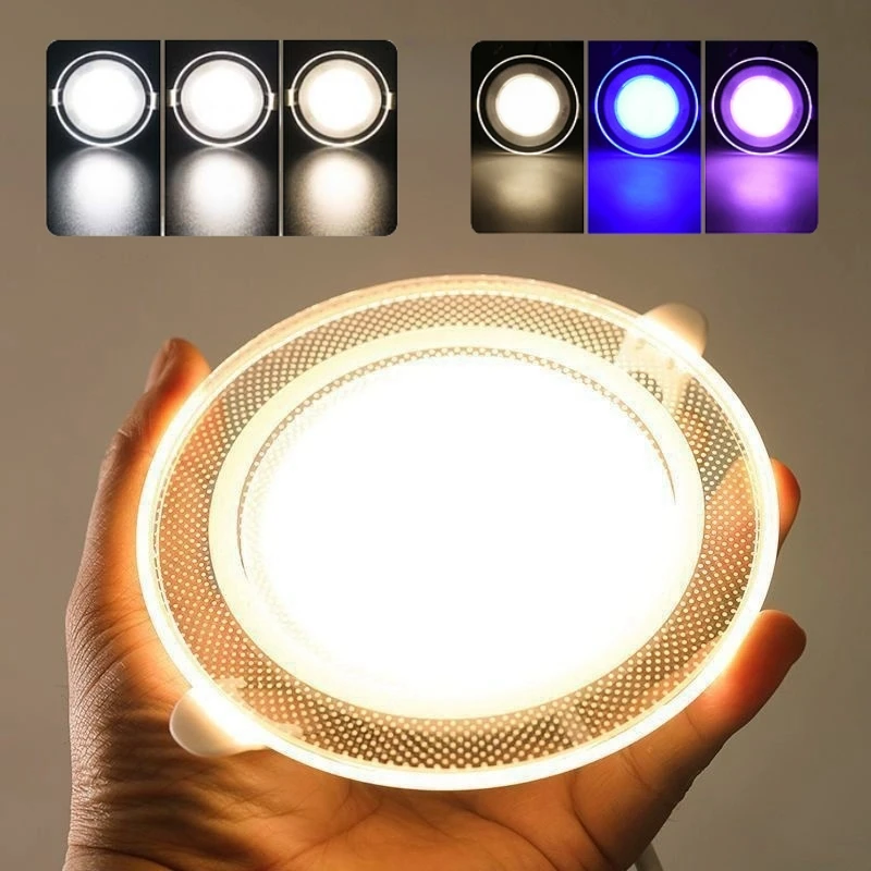 Recessed-Acrylic-LED-Ceiling-Downlights-Round-Simple-3Color-Changeable ...
