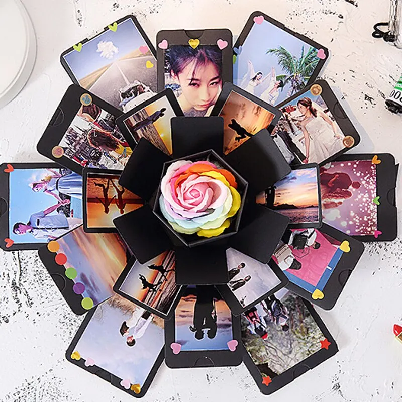 1-DIY-Black-Explosion-Box-Photo-Album-Scrapbook-Handmade-Folding-Album ...