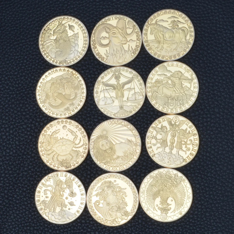 Creative-Twelve-Constellations-Challenge-Golden-Silver-Plated ...