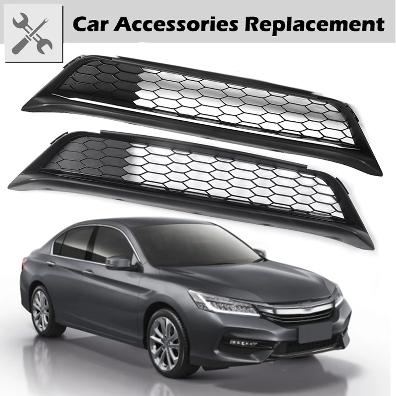 Rhyming Glossy Black Front Bumper Lower Grille Mesh with Trim Strip Fit ...