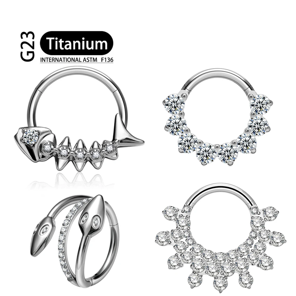 Astm-F-136-Titanium-Oor-Neus-Pierc-Kraakbeen-Oorbel-Piercing-Cz-Fish ...
