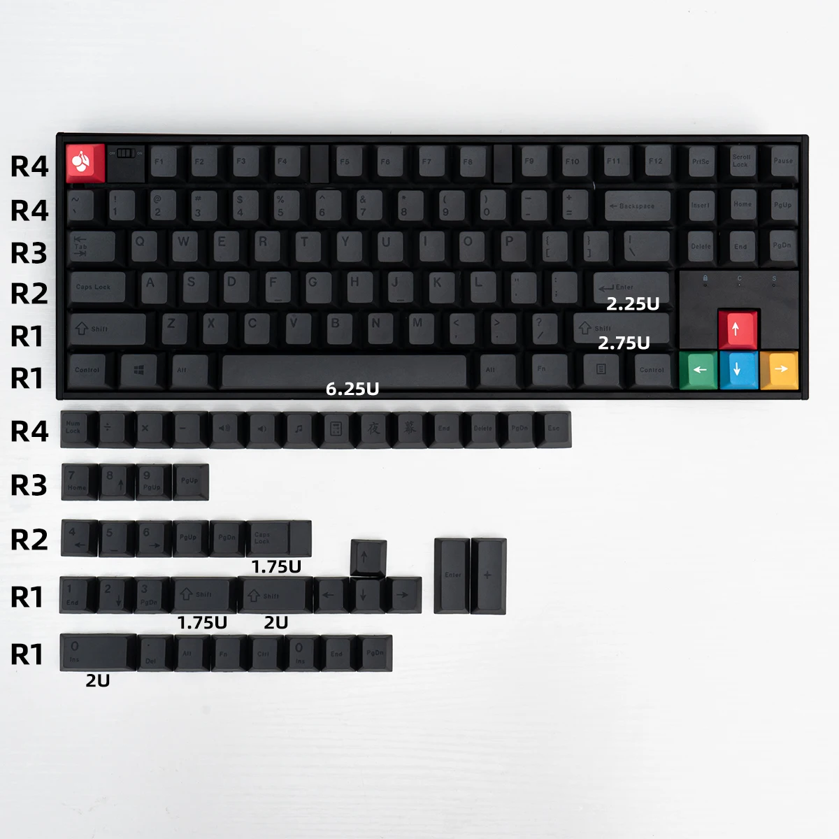 130 Keys Minimalist black PBT Keycaps Dye Sublimation Cherry Profile ...