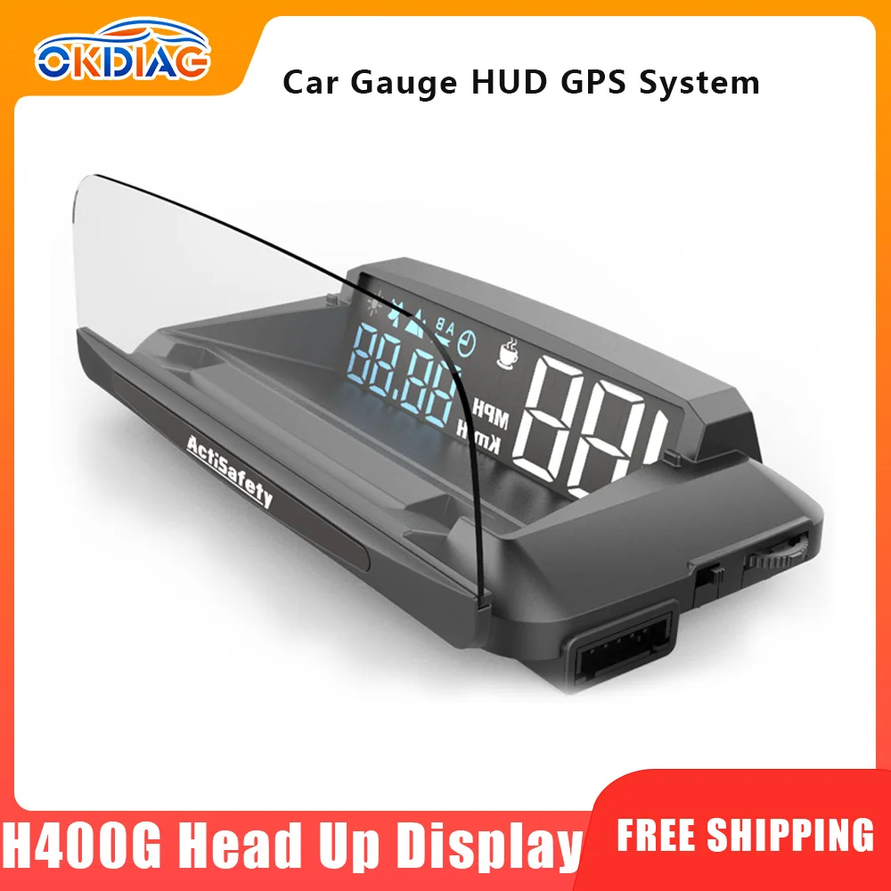 H400G 자동 게이지 헤드업 디스플레이, HUD GPS 시스템, 자동차 프로젝터 속도계, 알람 기능, HUD OBD2 디스플레이, 무료 배송| | - AliExpress