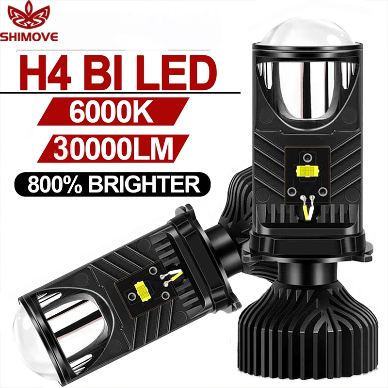 H4-BI-LED-Projector-Headlight-Projector-Lens-100W-30000LM-Automobile-Hi ...