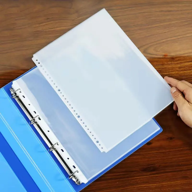 20pcs A4 Plastic Punched File Folders Documents Thin Sheet Protectors ...