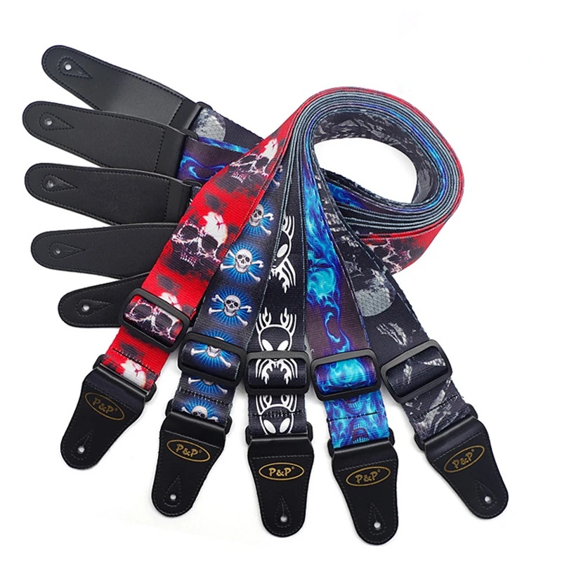 Skull Pattern Series Thermal Printing Electric Guitar Acoustic Guitar ...