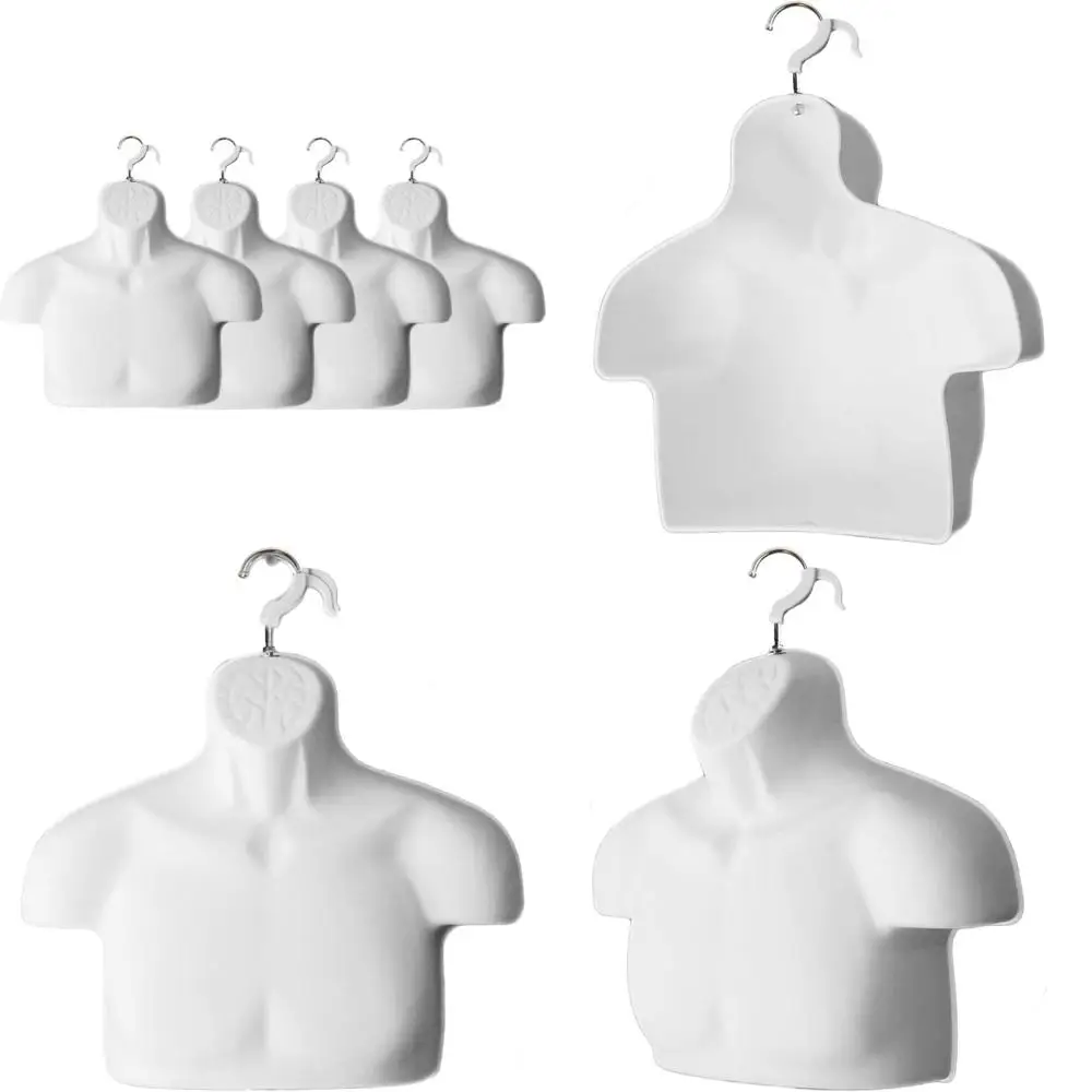 White S-M Size Plastic Male Mannequin Set, 4 Hollow Chest Torso Forms ...