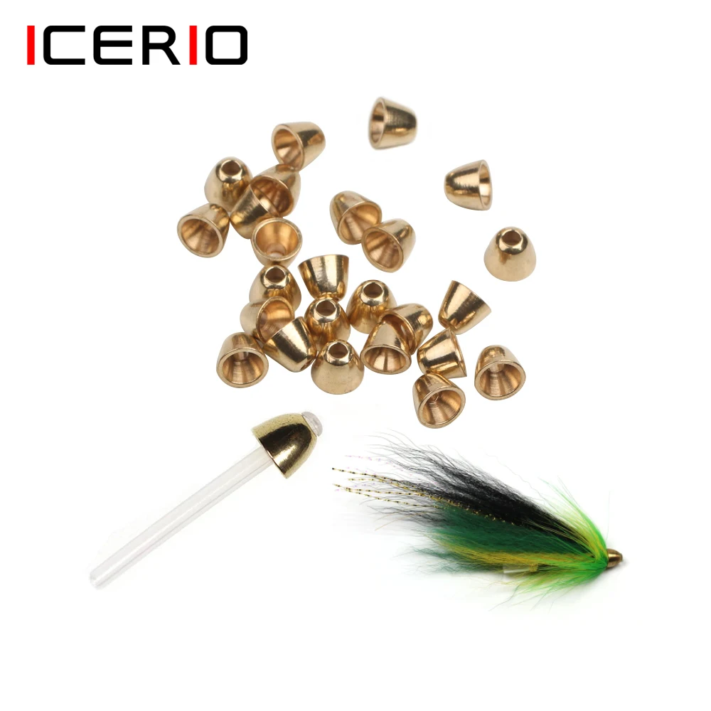 ICERIO-20PCS-4-8mm-5-5mm-Brass-Fly-Tying-Cone-Heads-Fly-Tying-Material ...