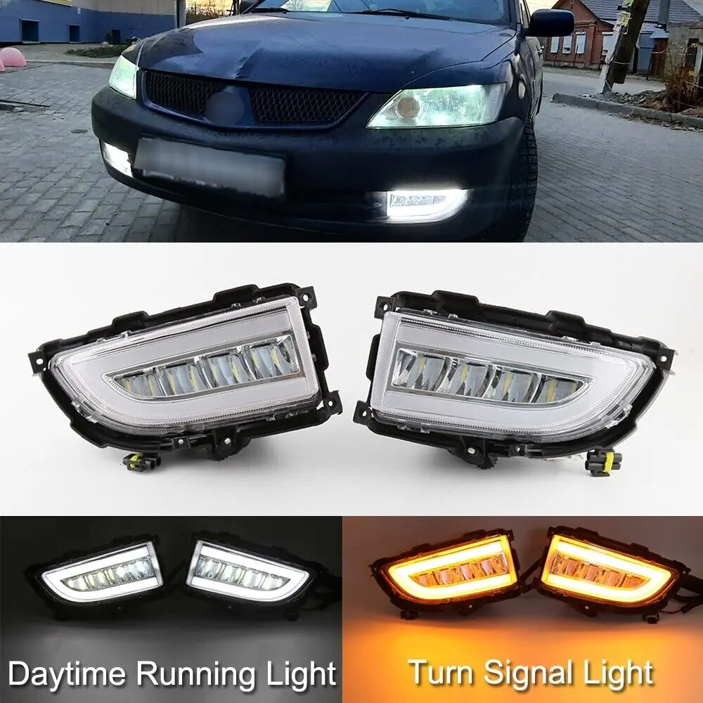 LED-DRL-Daytime-Running-Light-Fog-Lamp-For-Mitsubishi-Lancer-04-2006 ...