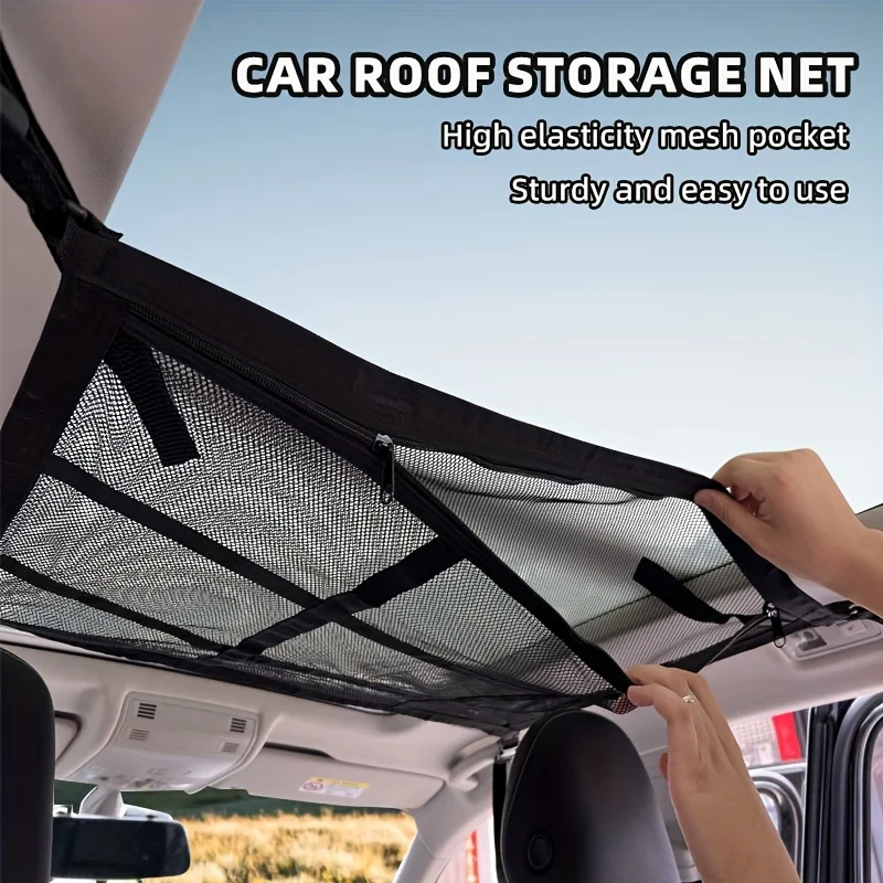 1pc-Universal-Car-Roof-Mesh-Bag-Car-Storage-Cargo-Zipper-Adjustable-Net ...