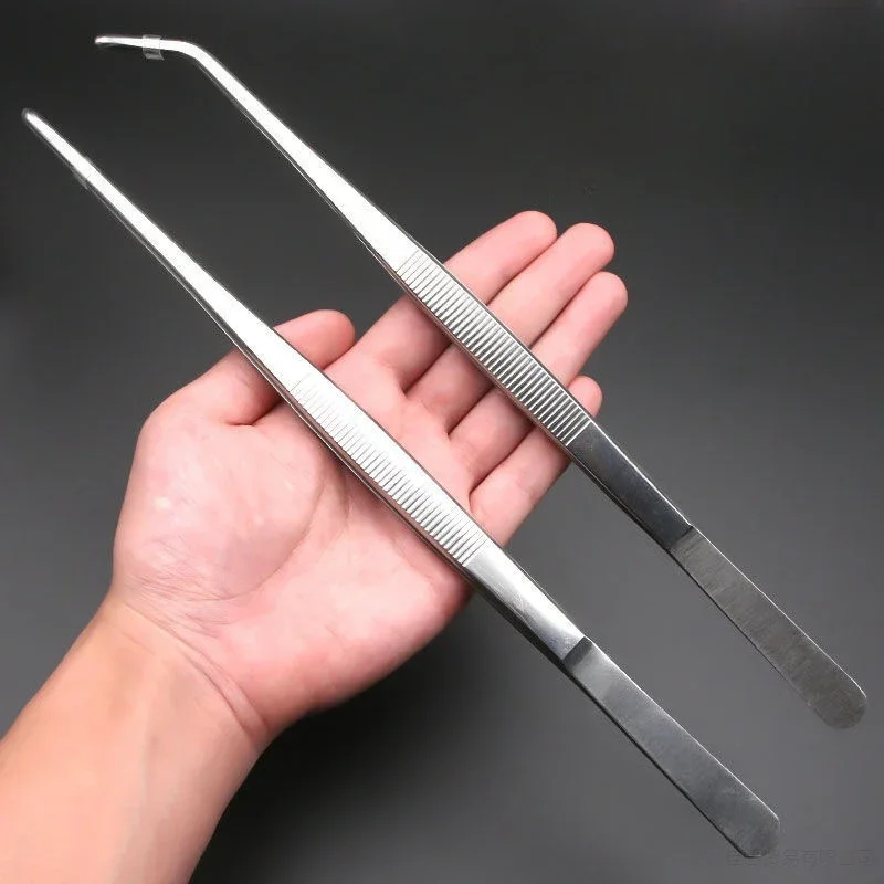Stainless-Steel-Toothed-Tweezer-Long-Barbecue-Food-Tong-Straight ...