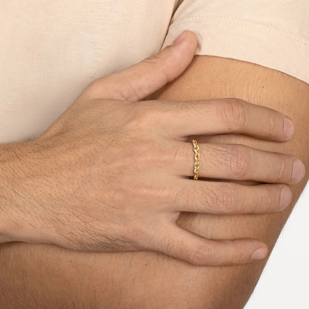 SUNIBI-Stainless-Steel-Ring-for-Women-Girls-3mm-Gold-Color-Thick-Chunky ...