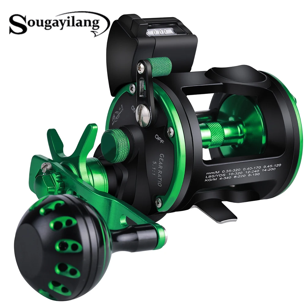 Sougayilang Saltwater Trolling Fishing Reels 6+1bb 5.1:1full Metal Drum ...