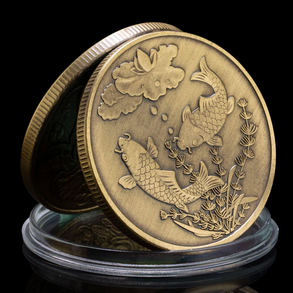 Chinese-Coins-Koi-Fish-Good-Lucky-To-You-Collection-Bronze-Plated-Coin ...