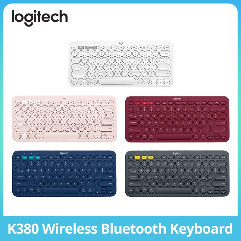 Logitech-K380-wireless-Bluetooth-network-red-keyboard-tablet-iPad ...