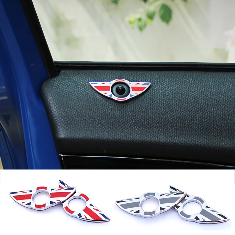2Pcs Car Interior Door Pin Lock Wing Emblem Badge Stickers for Mini ...