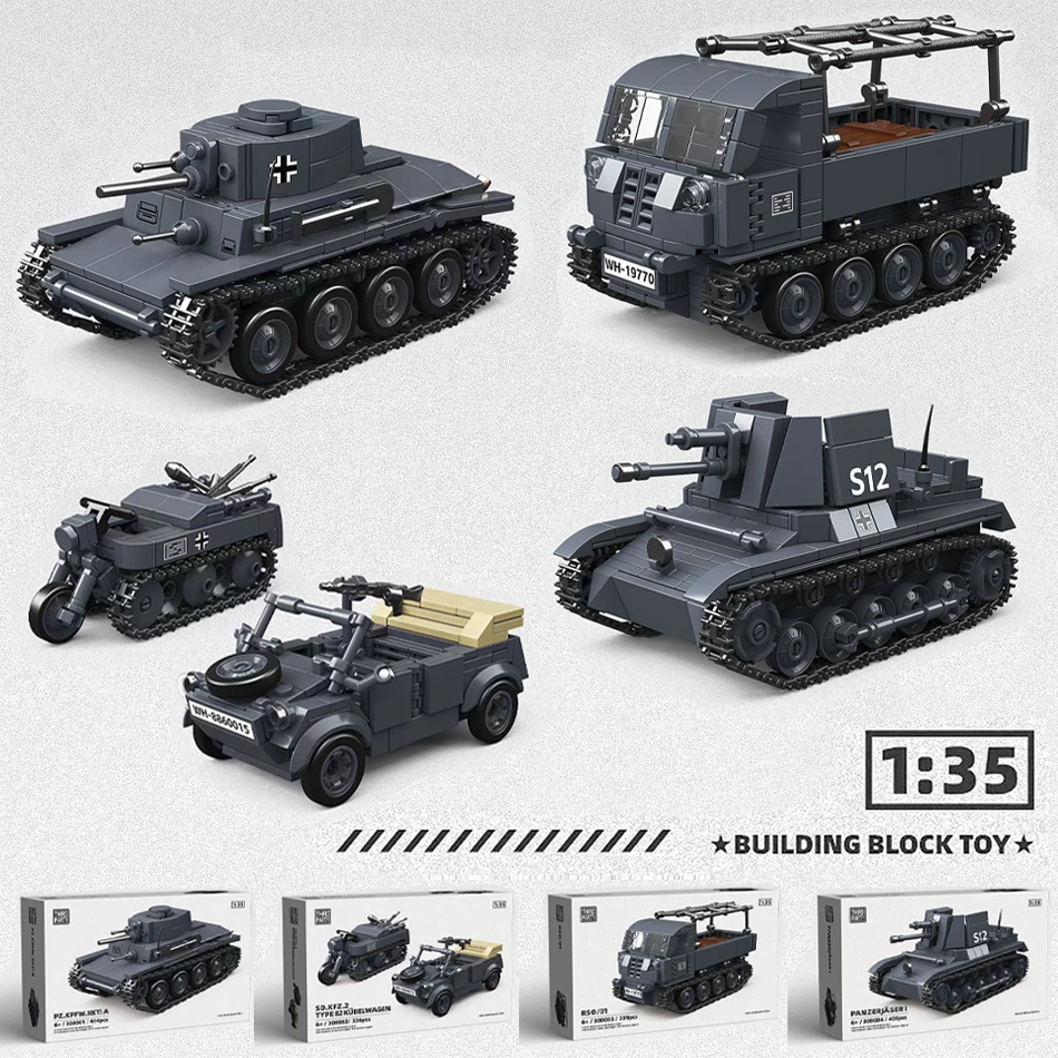 WW2 Deutscher Militär Panzer 38T Panzer RSO Traktor Halbspur Motorrad ...