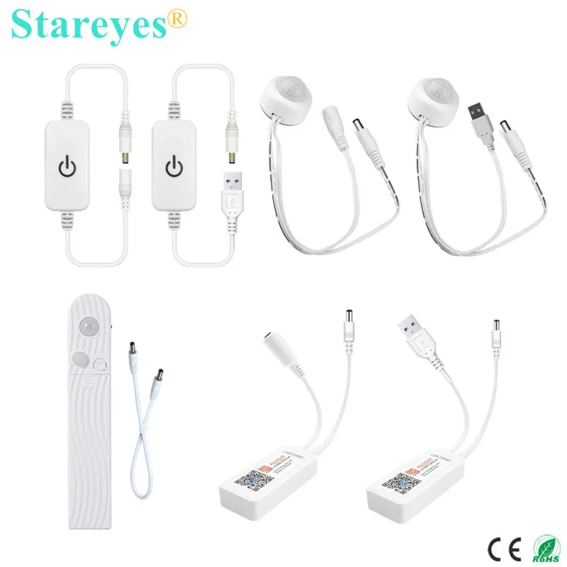 Single-Color-LED-Strip-Light-Touch-Dimmer-Switch-PIR-Sensor-Battery ...
