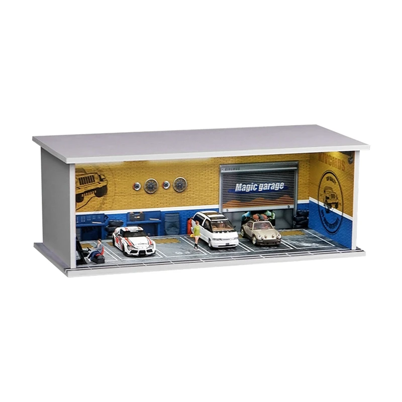1-64-Diorama-Car-Garage-Model-LED-Lighting-City-Car-Showroom-Scene-For ...