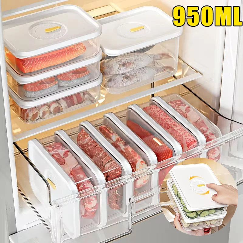 Clear-950ML-Refrigerator-organizer-Frozen-meat-box-Fresh-food-grade ...