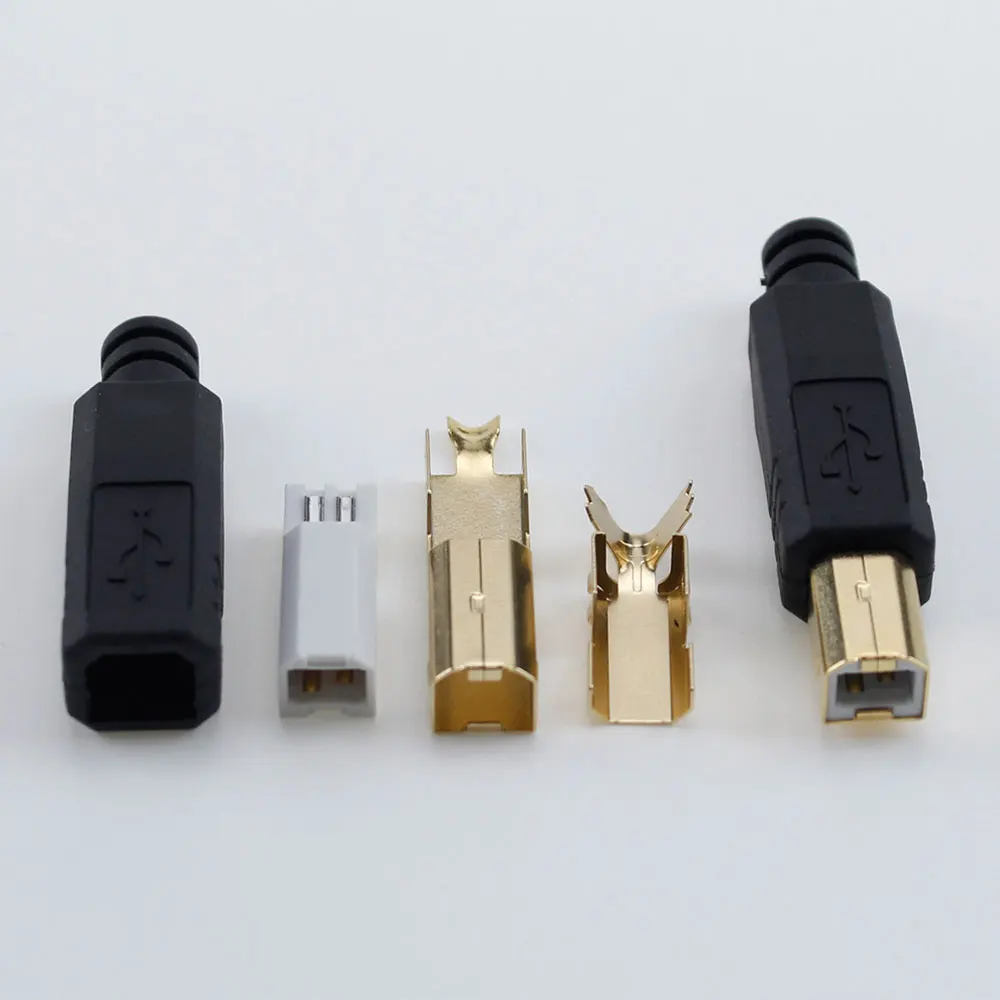 1pcs-Gold-plated-DIY-USB-2-0-B-Type-4-Pin-Male-Printer-Port-Solder ...