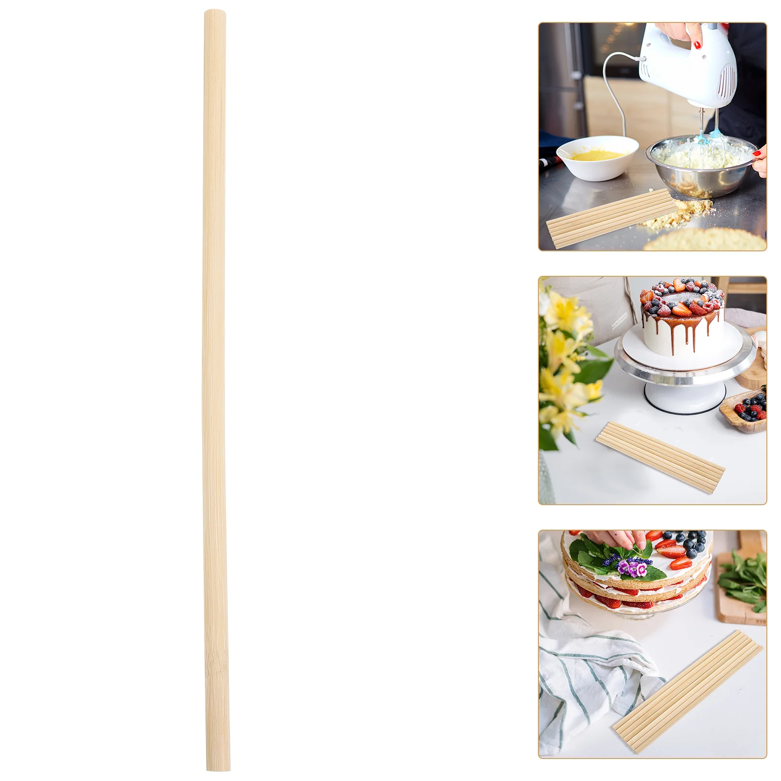 50-Pcs-Cakes-3-Tier-Wedding-Stand-Dowel-Rod-Wooden-Tiered-Support-Stick ...