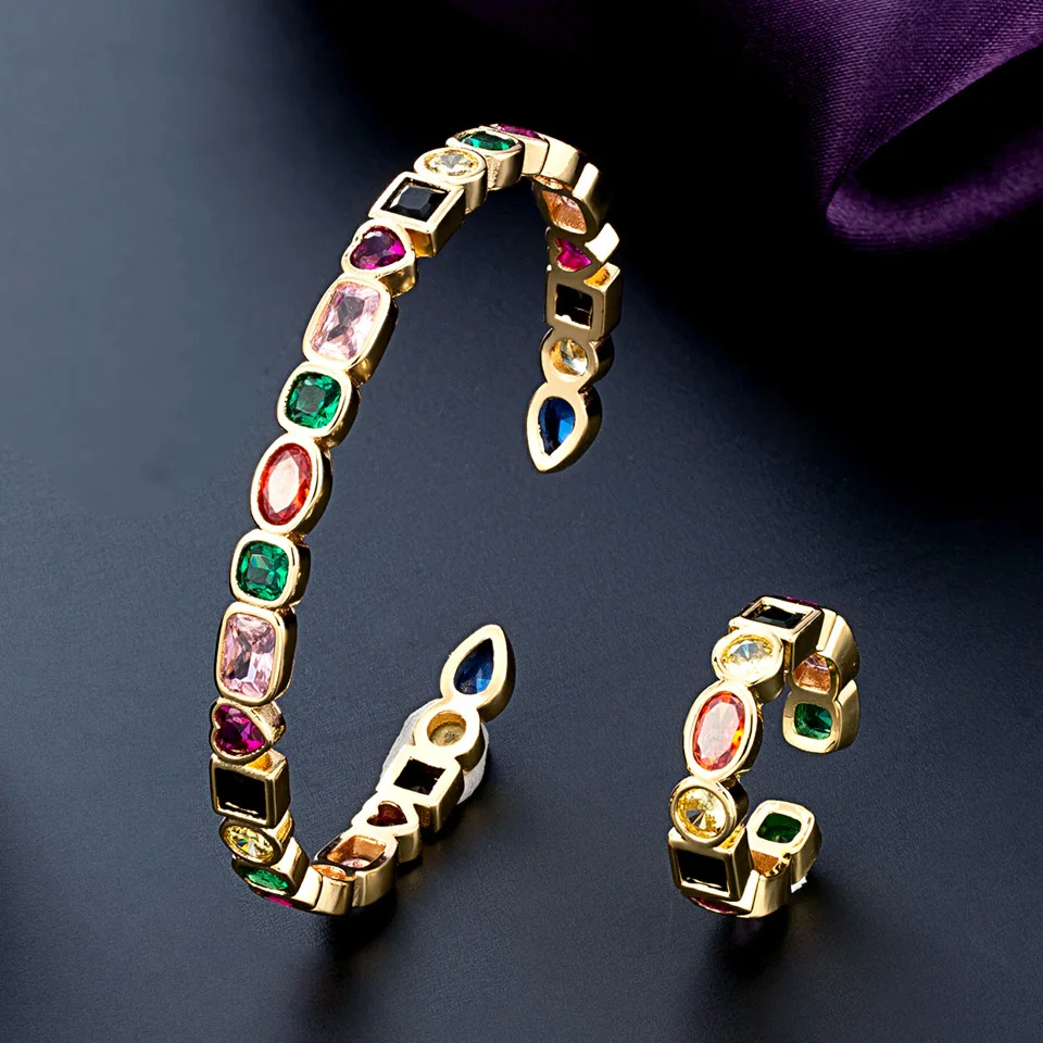 Zlxgirl-Colorful-Saudi-Arabia-Bangle-And-Ring-Jewelry-set-For-Women ...