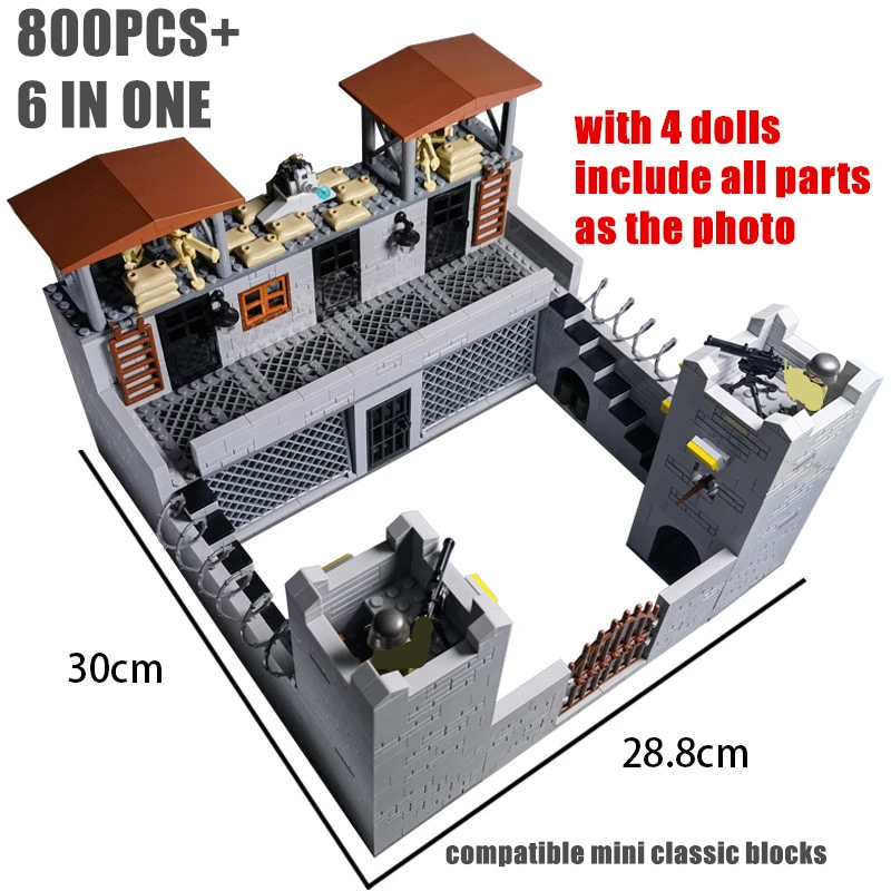 WW2-German-Military-Building-Blocks-Montessori-Toys-for-Boys-MOC-Prison ...