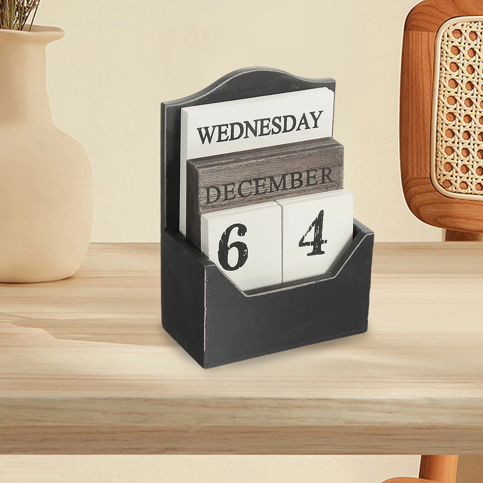 Antique Wooden Calendar Blocks Desk Calendar Unfinished Wood Block