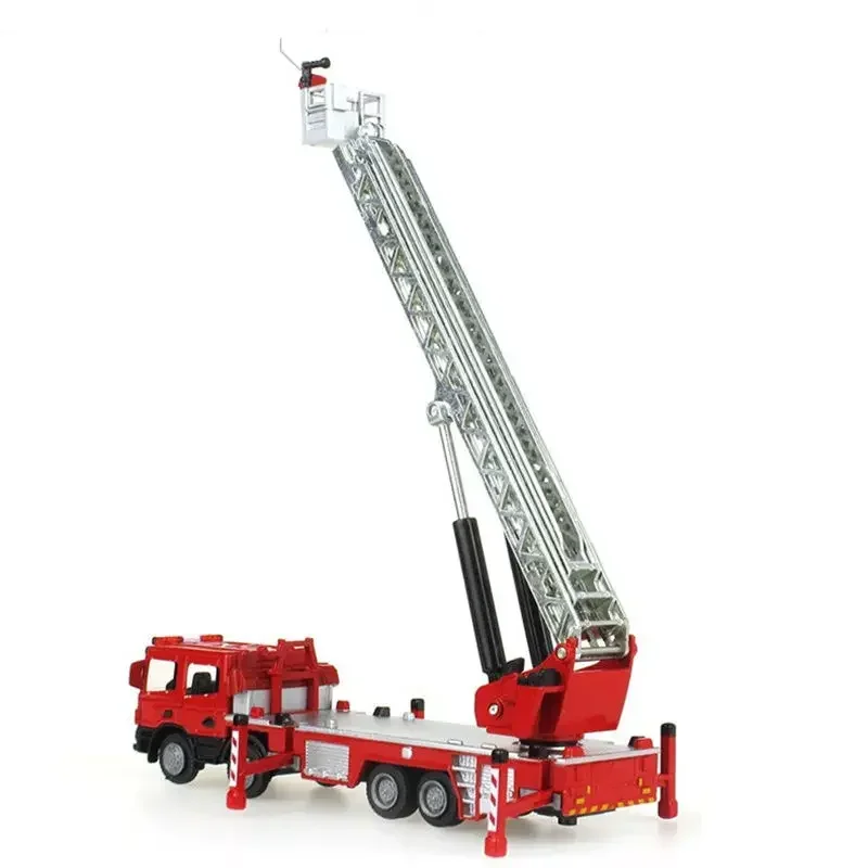 New-40cm-Simulation-1-50-Alloy-stretchable-ladder-fire-truck-platform ...