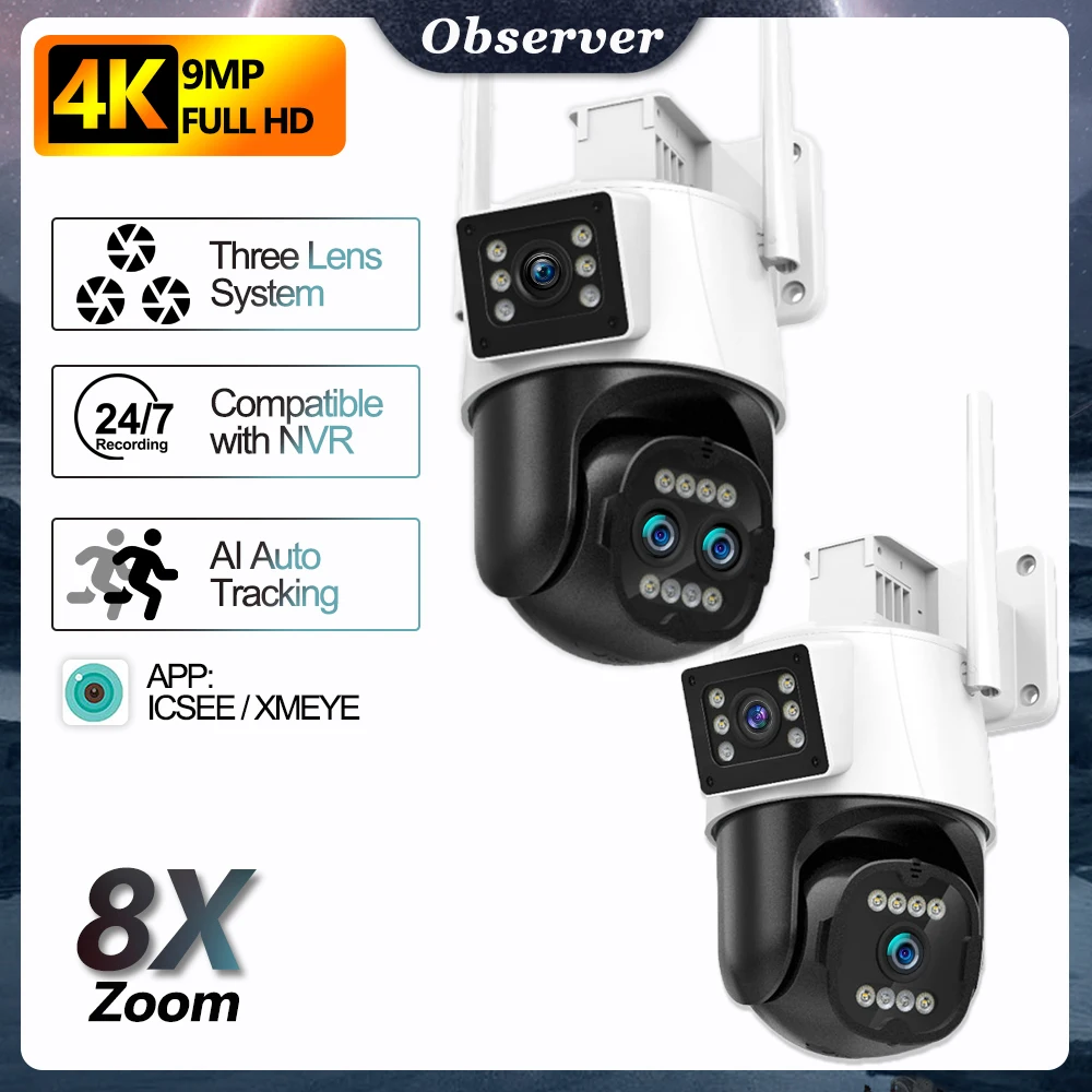 Security-Protection-9MP-6MP-Wifi-Camera-Outdoor-8X-Zoom-Three-Lens-Dual ...