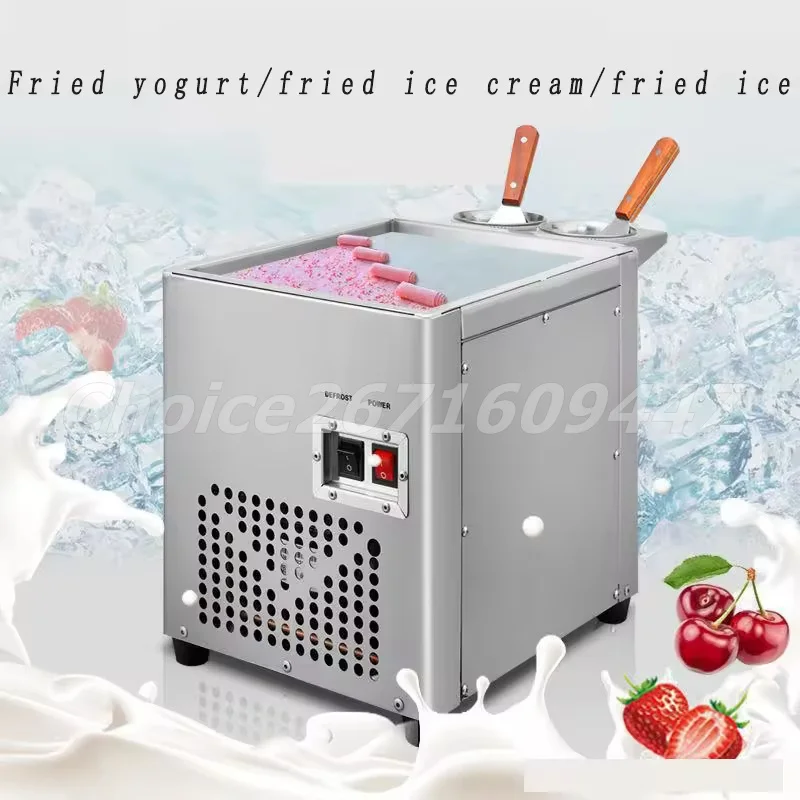 Household-Fried-Ice-Cream-Roll-Machine-Stainless-Steel-Frying-Yogurt ...
