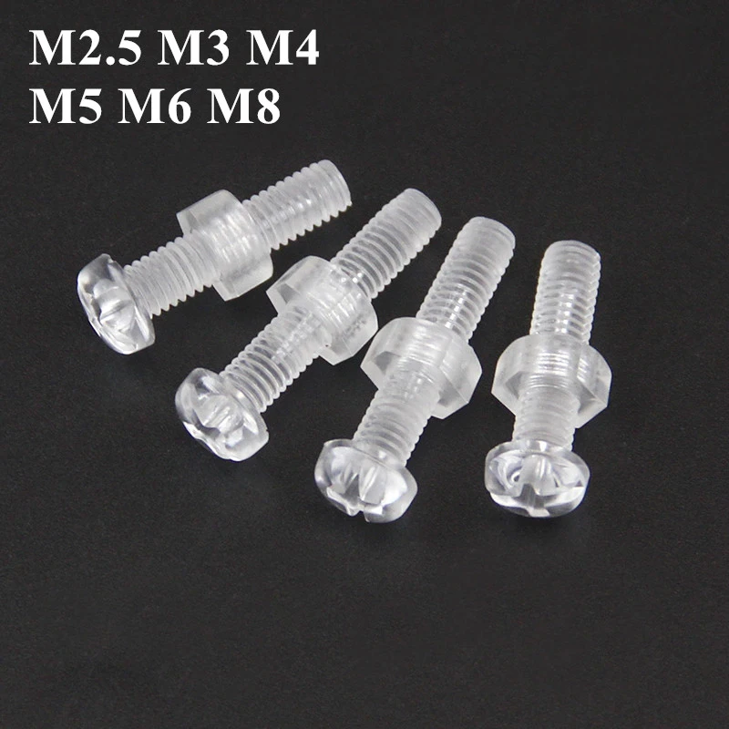 M2.5-m8 Acrylic Clear Screw Nut Combination Transparent Plastic ...