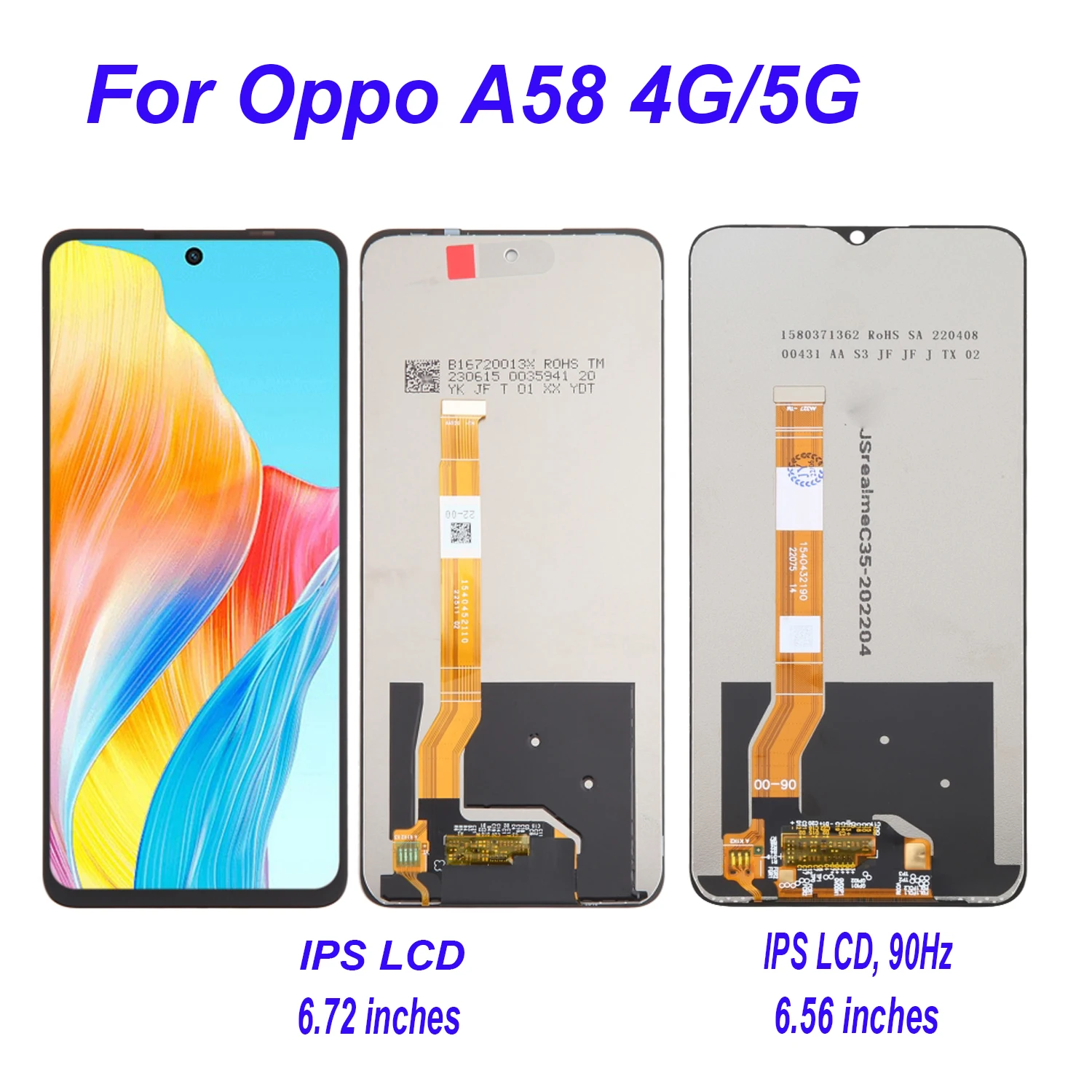 For Oppo A58 CPH2577 LCD Display Touch Screen Digitizer Assembly Parts ...
