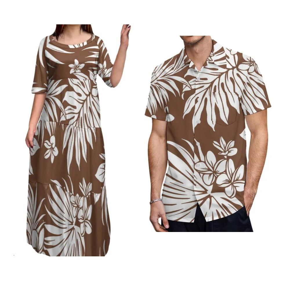 Tax Included Samoan Tribal Floral Print Custom Retro Art Pattern Dress ...