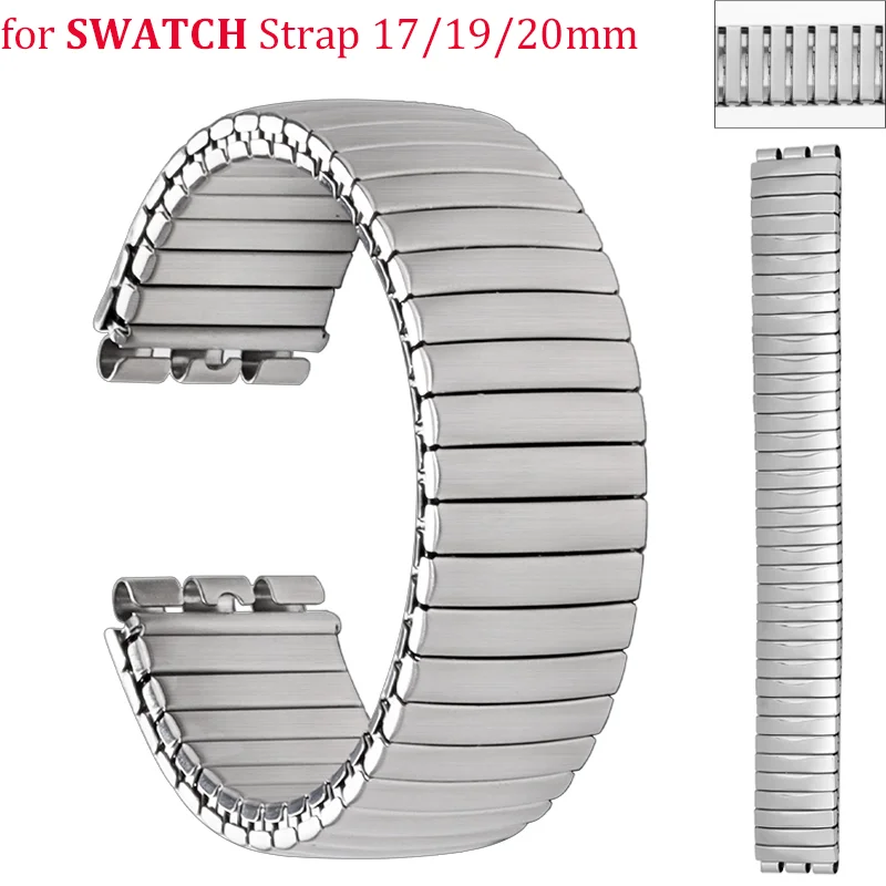 Metal-Elastic-Watch-Band-for-Swatch-Watch-17mm-19mm-20mm-Stretch ...