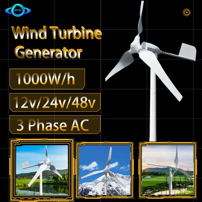 MYSN-Horizontal-Wind-Power-Turbine-Generator-1000W-Magnetic-Windmill ...