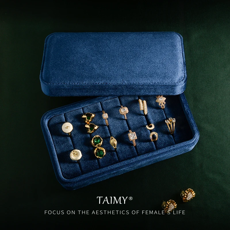 TAIMY-Boutique-Blue-Velvet-Jewelry-Ring-Storage-Box-Jeweler-Studio ...