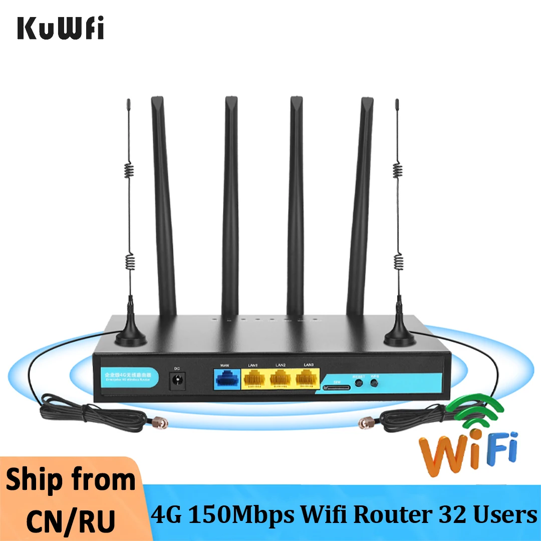 KuWFi-4G-LTE-Wifi-Router-with-SIM-Card-Slot-150Mbps-Wireless-CPE-Router ...