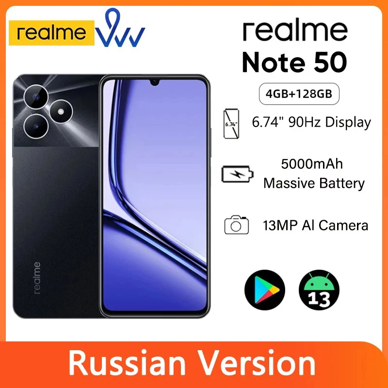 realme-Note-50-6-74-90Hz-Large-Display-Screen-13MP-AI-Camera-IP54 ...