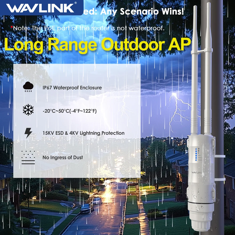 WAVLINK-Extensor-Wi-Fi-de-longo-alcance-ao-ar-livre-com-PoE-passivo ...
