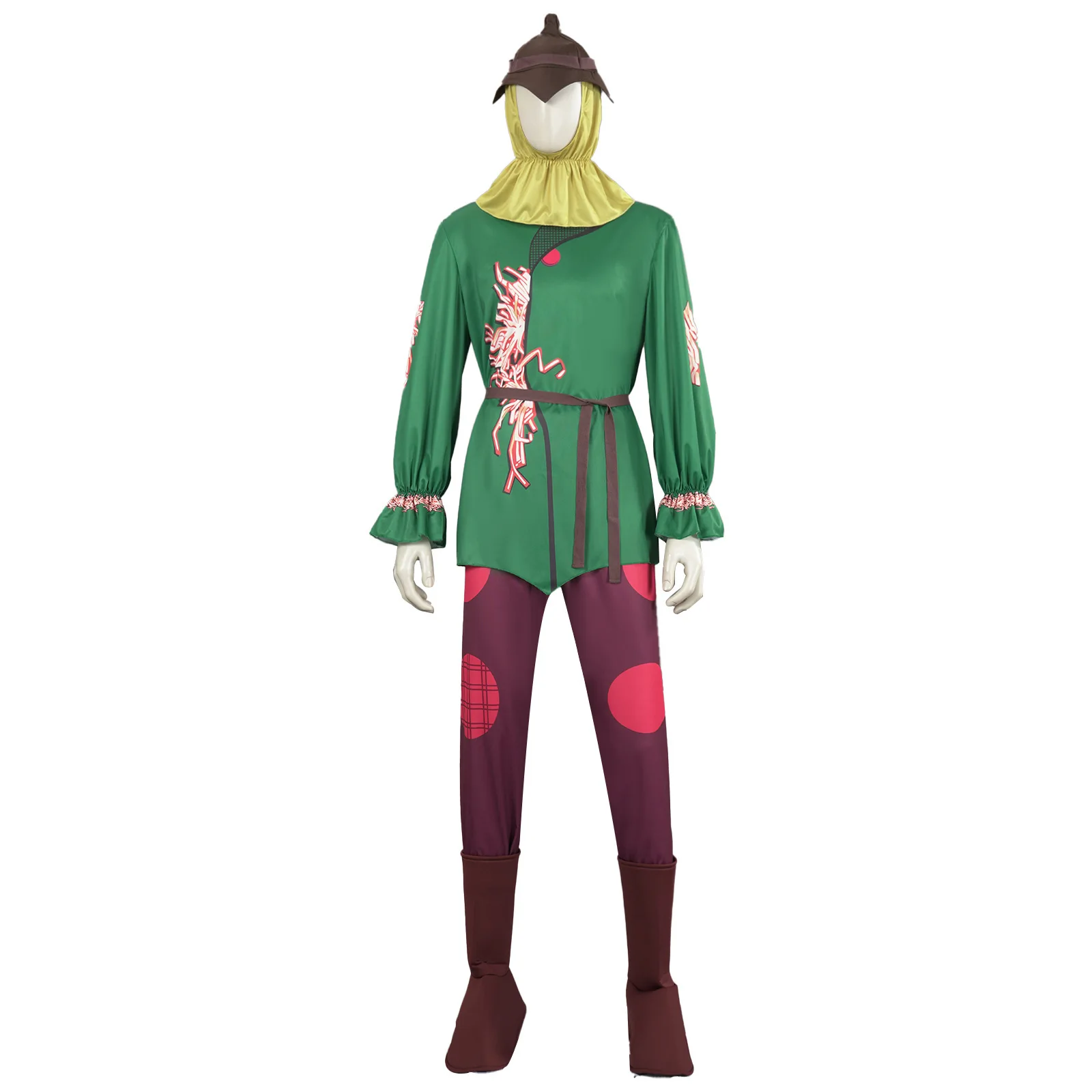 Halloween Adults Cosplay The Wizard of Oz Costume Scarecrow Green ...