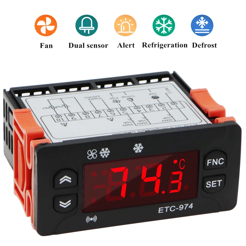 ETC 974 Mini Temperature Controller Refrigerator 220V Thermostat ...
