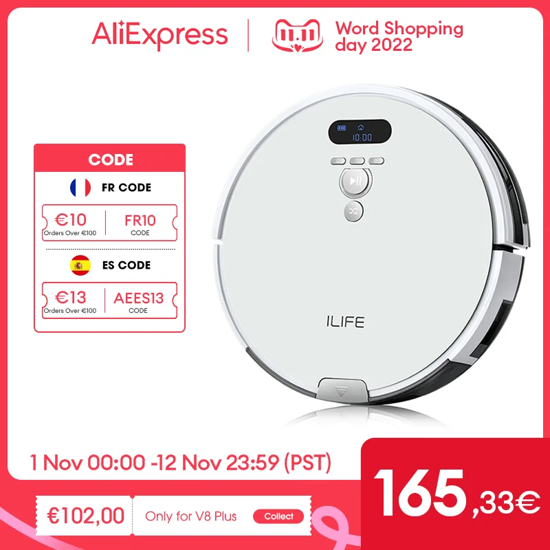 Ilife V8 Plus Robot Vacuum Cleaner Wet Mop Navigation Planned Cleaning ...
