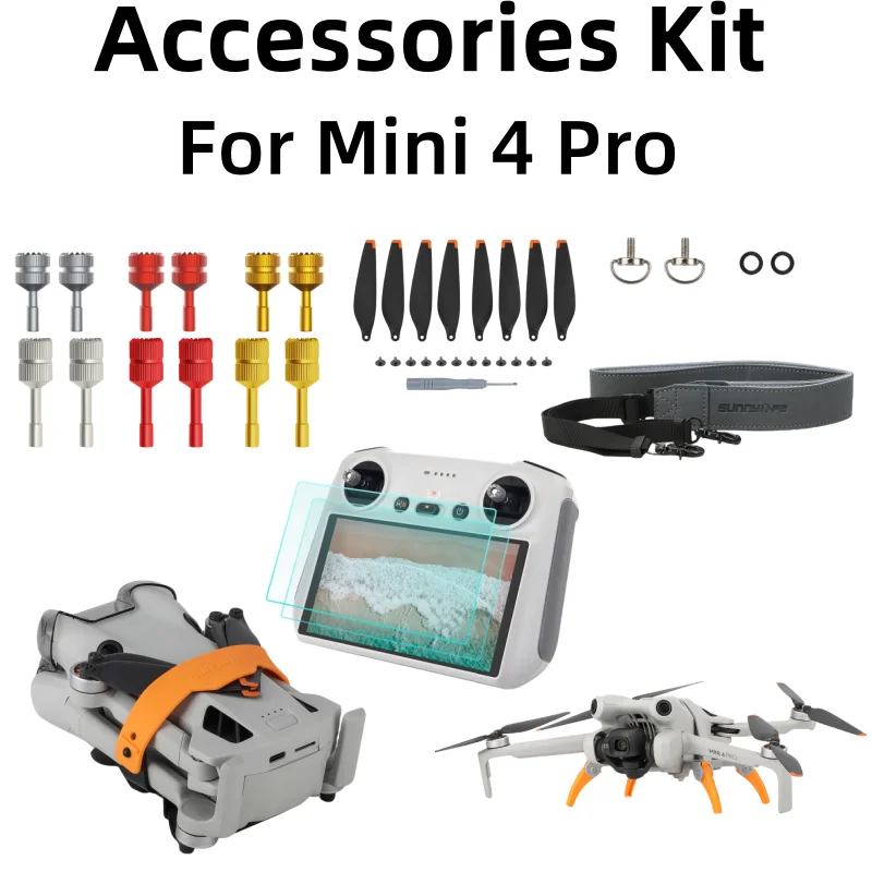 For-DJI-Mini-4-Pro-Accessories-Kit-RC-Sticks-Screen-Protector-Propeller ...