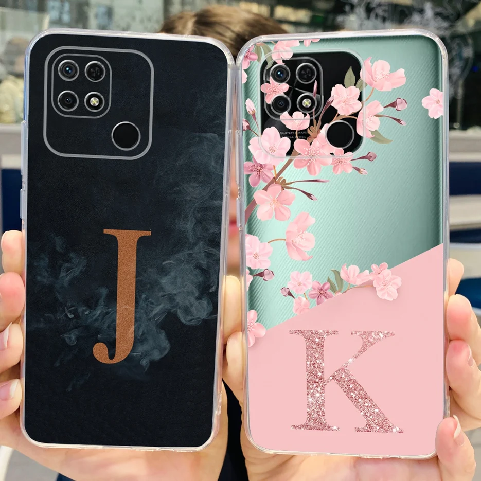 For Xiaomi Redmi 10C Case New 26 Letters Cover Clear Silicone Soft TPU ...